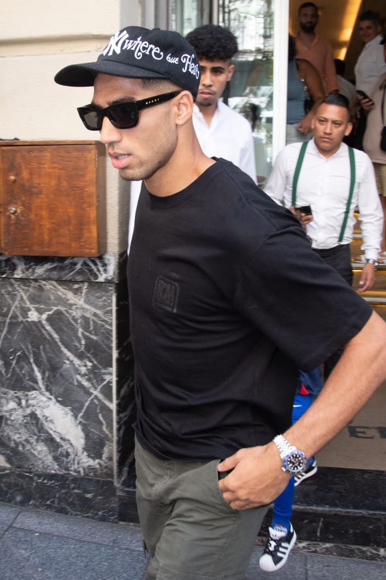 Achraf Hakimi reunites with ex-wife Hiba Abouk in Madrid alongside ...